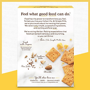 Simple Mills Almond Flour Crackers, Farmhouse Cheddar - Gluten Free, Healthy Snacks, 4.25 Ounce (Pack of 1)