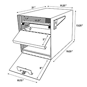 Mail Boss 7107 Curbside Locking Security Mailbox, Cream White