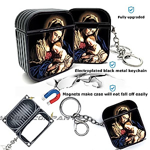 YUHUA Jesus Bible Cross Religious Virgin Mary Airpods Case Christiana Christianity The Church mocatholic Merry Christmas The Gospel Protective Case Cover for AirPods 1/2 (Jesus Mary, AirPods 1/2)