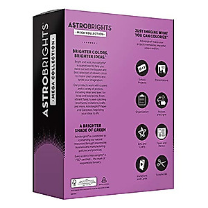 Astrobrights Mega Collection Colored Paper, 8 ½ x 11, 24 lb/89 gsm, Bright Purple, 625 Ct. (91675) "Amazon Exclusive" - More Sheets!