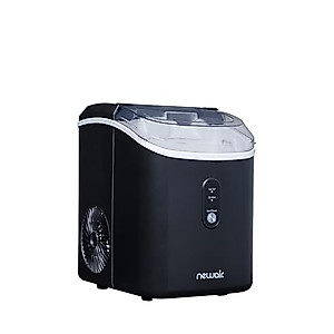 Newair Nugget Countertop Ice Maker Machine | 26 lbs. | Electric Sonic Ice Maker in Matte Black, Self-Cleaning Function, Refillable Water Tank, Perfect Canes Ice for Kitchens, Offices, Home Coffee Bars