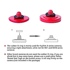 VKO Red Soft Metal Shutter Release Button Compatible with Fujifilm X-T4 X-T30 X-T3 X-T2 X100F X-T20 X-PRO2 X-PRO3 X-E3 X30 X100T X100S RX10 IV M9 M10 Camera 11mm Concave 10mm Convex Surface(2 Pack)
