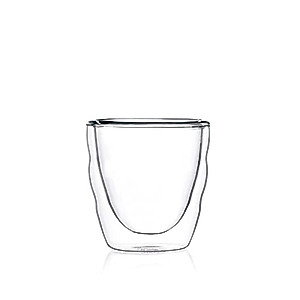 BODUM PILATUS Glass Set (Double-Walled, Isolated, Dishwasher Safe, 0.08 L, 3 oz) - Pack of 2, Transparent