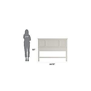 Home Styles Naples White Queen Headboard with Mahogany Wood Solids, Brush Stroke Finish, Raised Panel Design, and Rich White Finish