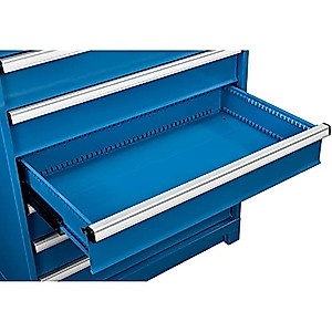 Global Industrial 14 Drawer Modular Cabinet, w/Lock, w/o Dividers, 36"Wx24"Dx57"H Blue