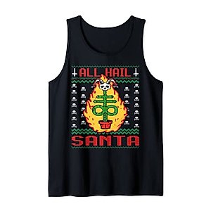 All Hail Santa Gift 666 Ugly Sweater Christmas Satanic Tank Top
