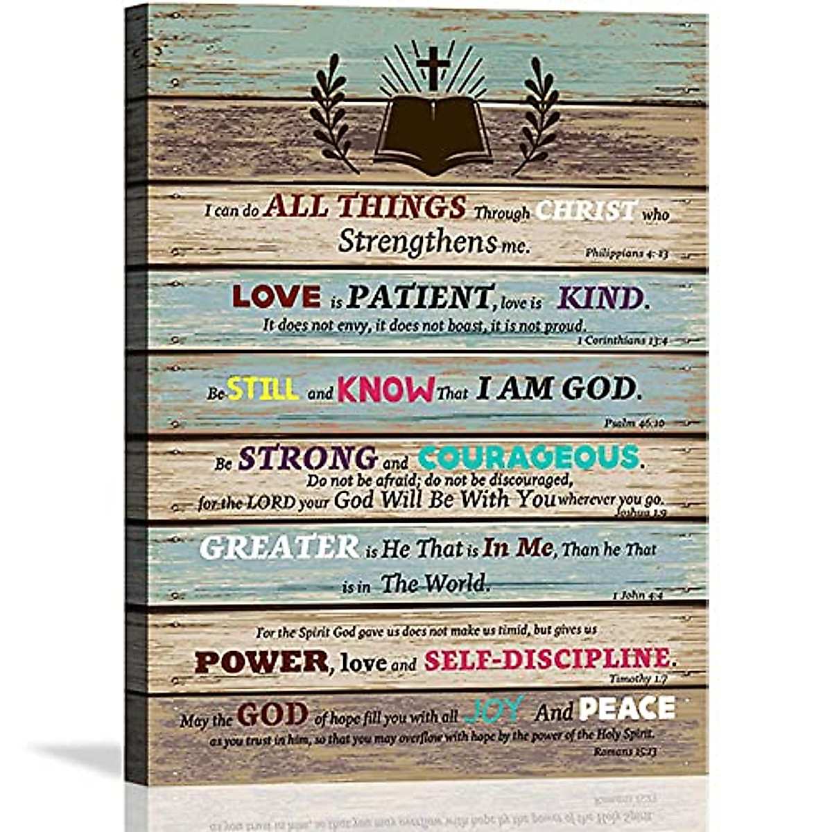 Inspirational Wall Art Scripture Bible Verse Wall Art Christian Canvas Art for Office Bathroom Bedroom Wall Decor Rustic Farmhouse Wall Decor Religious Gifts Be Still and Know that I am God