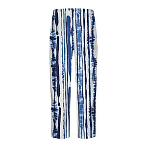 Muscularfit Baggy Cargo Pants Men Mens Casual Pants with Elastic Waistband Trousers for Men 2203 Cotton Linen Fashion Print Loose Pants Casual Lounge Drawstring Elastic Waist Straight Legs Sky Blue L