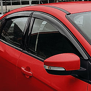 Voron Glass Tape-on Extra Durable Rain Guards for Ford Focus 2012-2018, Window Deflectors, Vent Window Visors, 4 Pieces - 120188
