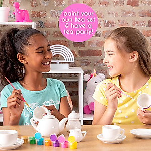 Just My Style Paint Your Own Rainbow Tea Set by Horizon Group USA Multi