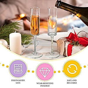 Champagne Flutes Goblets Plastic Acrylic Wine Toasting Goblets Crystal Disposable Cocktail Cups Drinkware Reusable For Christmas Party Wedding Birthday Anniversary(Clear,12 Pieces)