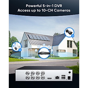 SANNCE 8CH 1080p Security Camera System 5-in-1 CCTV DVR Recorder with 1 TB HDD and 4Pcs Outdoor/Indoor Waterproof Wired Surveillance Bullet Cameras with 100ft Night Vision, Motion Alert, Remote Access