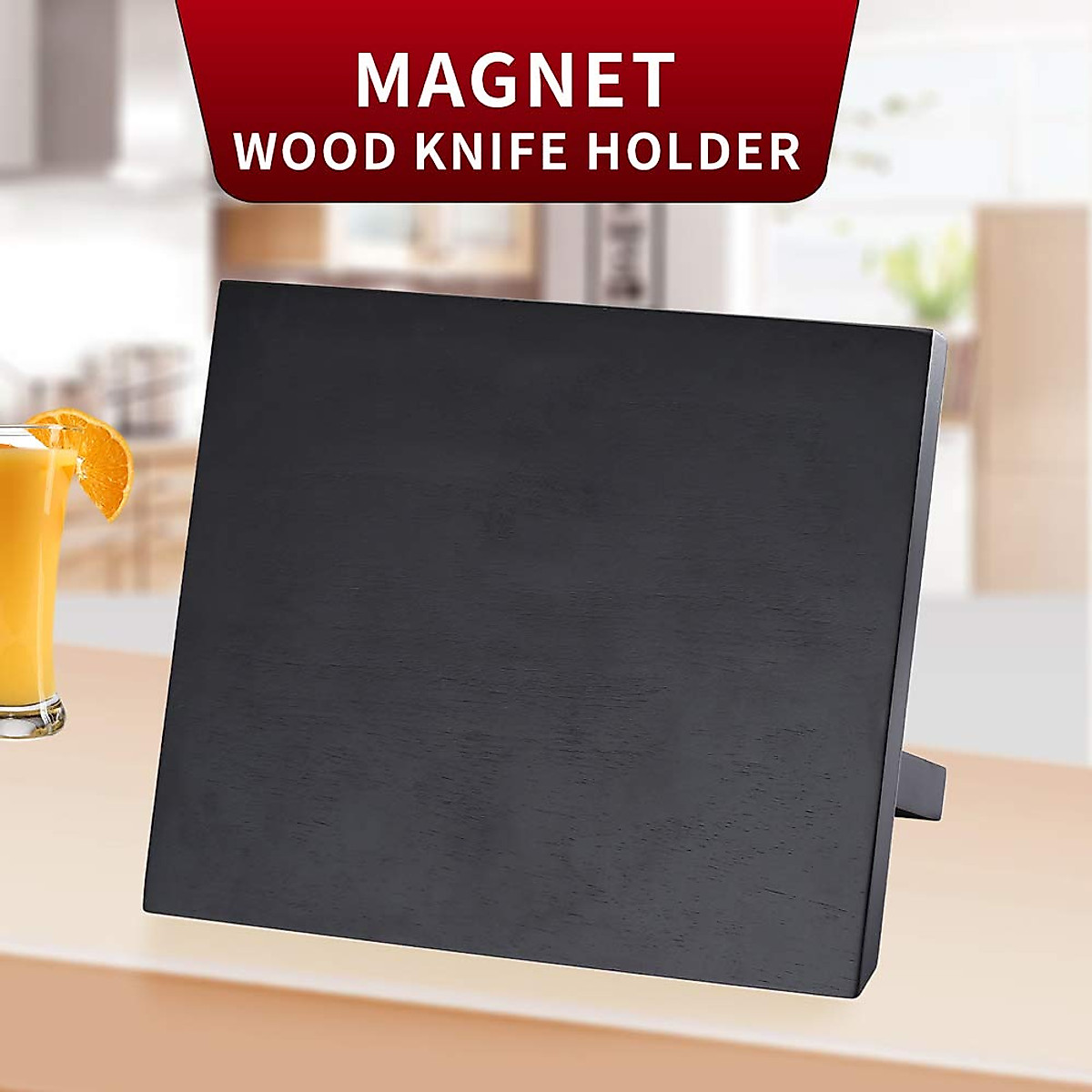 JOPROCH Oak Magnetic Kitchen Knife Holder,Magnetic Stand for Beautiful Kitchen Decor，Universal Knife Tool Display and Placement Rack with Strong Magnet