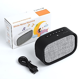 White Noise Sleeping Machine /Professional Alpha Brainwave Musics for Baby &Pregnant Woman&Adults, with Warm Color Night Light ,10 Professional Sounds & Auto-Off Timer. (White, Small), White,black