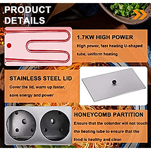 Commercial Pasta Cooker 2 Holes Noodle Cooking Machine 1500W Macaroni Vegetable Dumpling Cooker for Restaurant Hotel 110V