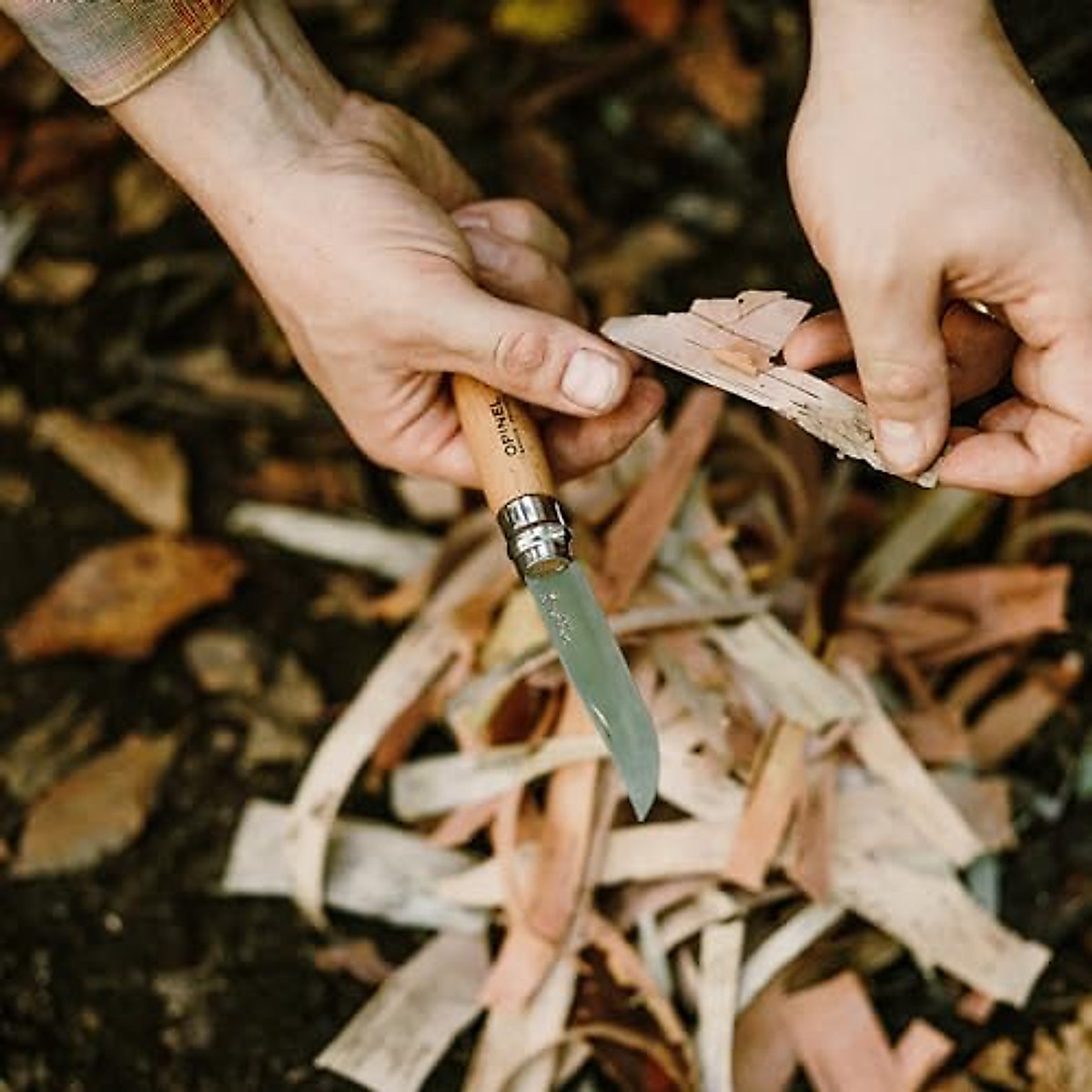 Opinel No.08 Stainless Steel Folding Knife with Beechwood Handle