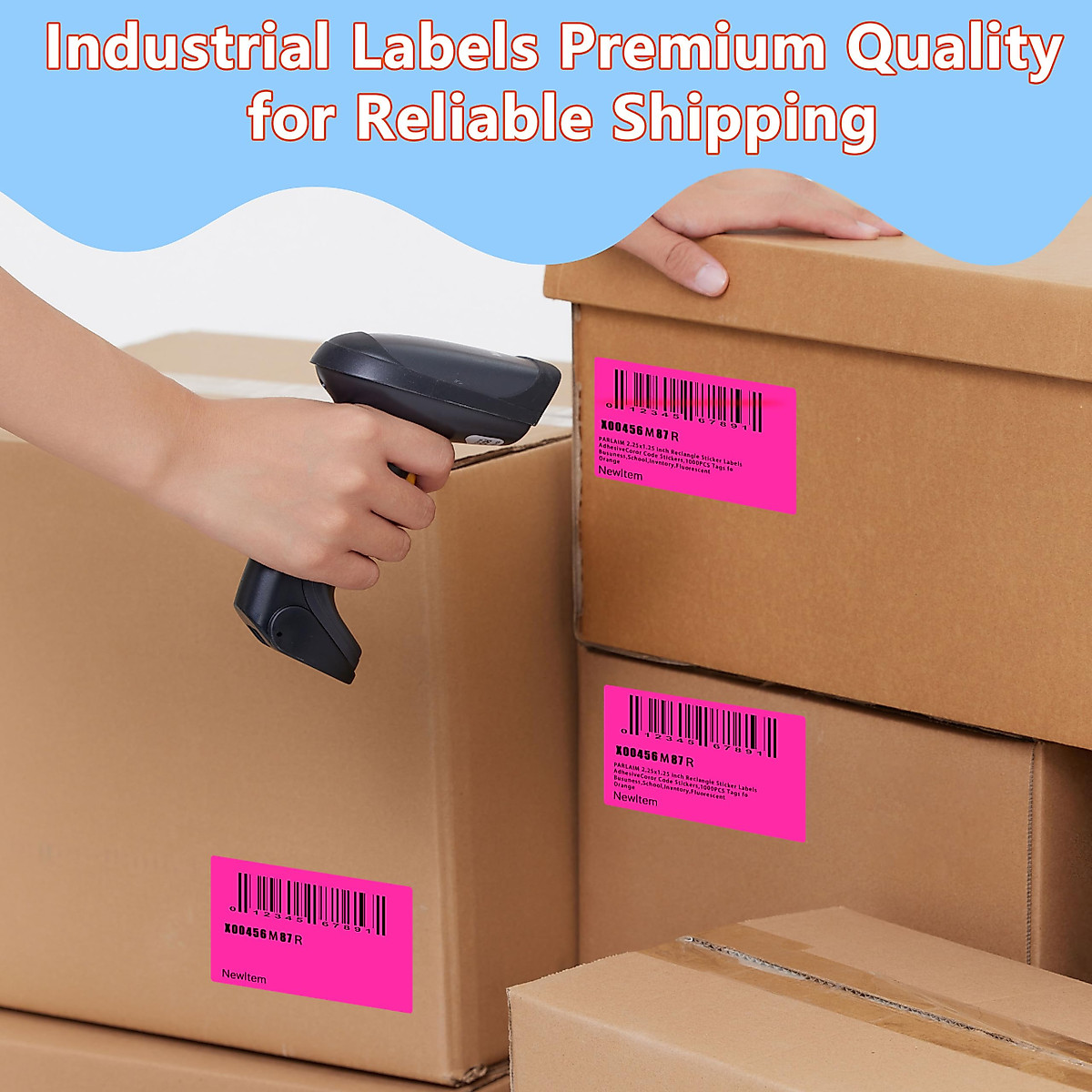 PARLAIM Rectangle Thermal Sticker Labels, 1000PCS Commercial Grade Square Direct Thermal Printer Labels for Address Shipping Label,UPC QR Code, Name Tag, Price Sticker (Fluorescent Pink)
