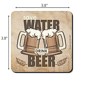 Funny Coasters for Drinks, 8 Set Coasters Cork Base, Beer Coasters for Drinks Funny, Bar Coasters Funny Ideal for Man Cave, Coasters with Sayings, Funny Coasters, Housewarming Gift for Beer Lovers