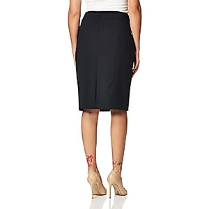 Calvin Klein Women's Straight Fit Suit Skirt (Regular and Plus Sizes), Navy, 12