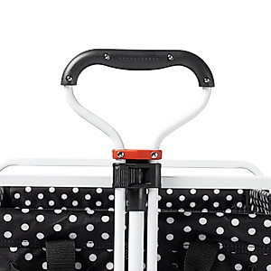 MacSports Heavy Duty Steel Frame Collapsible Folding 150 Pound Capacity Outdoor Beach Garden Utility Wagon Cart with 4 All Terrain Wheels, Black Dots