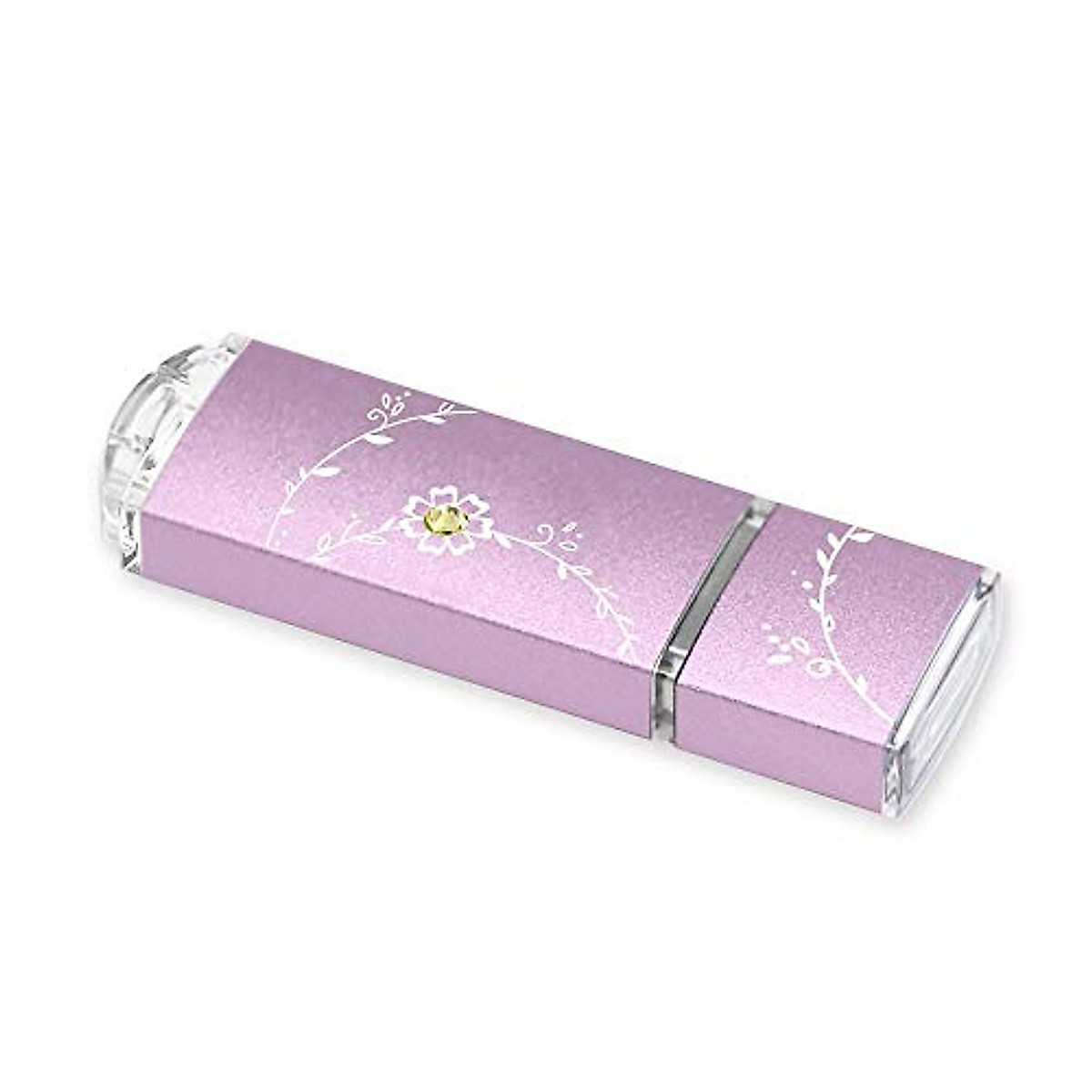 TCELL Natural Beauty 64GB USB 3.0 Flash Drive Decorated with Swarovski Elements Crystal Lavender Purple for Women Student Office Gift, Purple USB Stick
