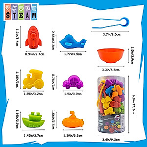 UNIQUE KIDS Counting Educational Learning Toy Set with Sorting Cups – Fun Color Classification and Math Training Game for Toddlers and Preschoolers Ages 3 and Up (Transport Vehicles)