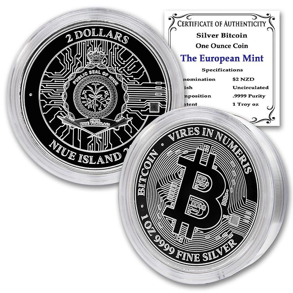 2022 1 oz Silver Bitcoin Official Legal Tender Coin Brilliant Uncirculated (BU - in Capsule) with Certificate of Authenticity $2 Mint State