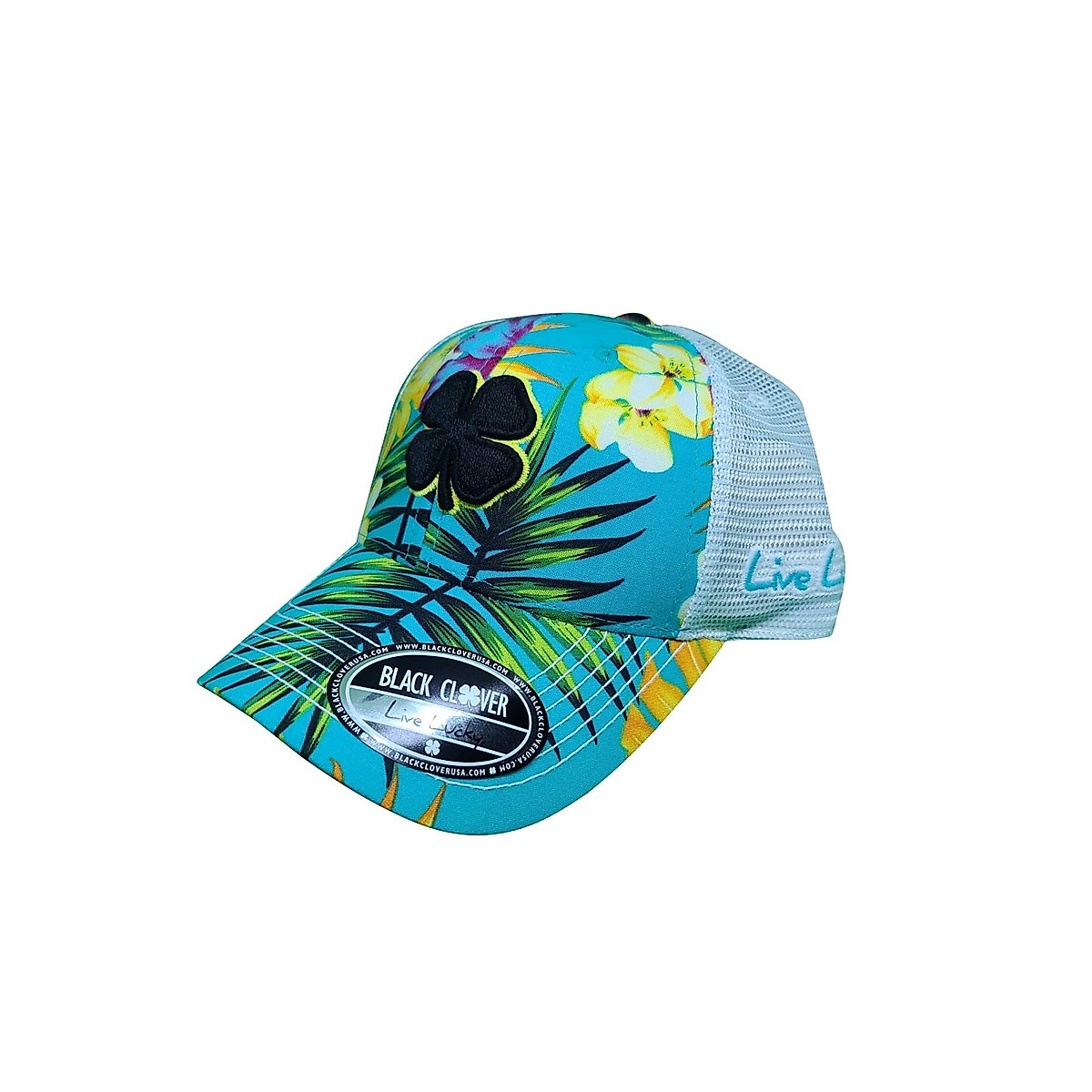 Black Clover Island Lu 5 - Black/Yellow/Tropical/White Mesh - Adjustable