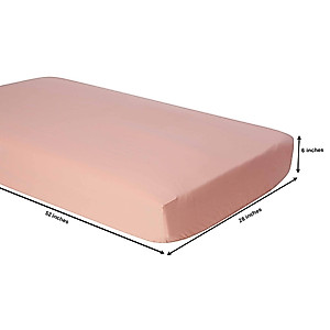 Bacati - 2 Pack Solid Girls 100% Cotton Percale Universal Baby US Standard Crib or Toddler Bed Fitted Sheets (Coral)