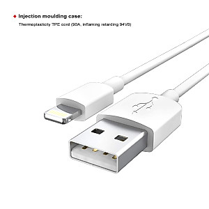 K123 Keytech Apple MFi Certified USB Lightning Cable 3ft iPhone Charger Cord 1M Premium White Data Cable for ipad, iPhone Xs/Xs Max/XR/X/8/8 Plus/7/7 Plus/6/6 Plus/5