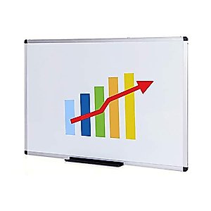 VIZ-PRO Dry Erase Board/Whiteboard, 48 x 36 Inches, Wall Mounted Board for School Office and Home