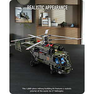 Nifeliz Ka-27 Helicopter, Military Helicopter Building Set, Collectible Display Model for Adult Gift Giving (1,800 Pieces)