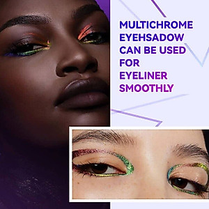 HOOMUSS Chameleon Eyeshadow Liquid Glitter Eyeshadow, Green Liquid Eyeshadows Holographic Multichrome Eye Makeup, Long Lsting and Quick Drying, Elf