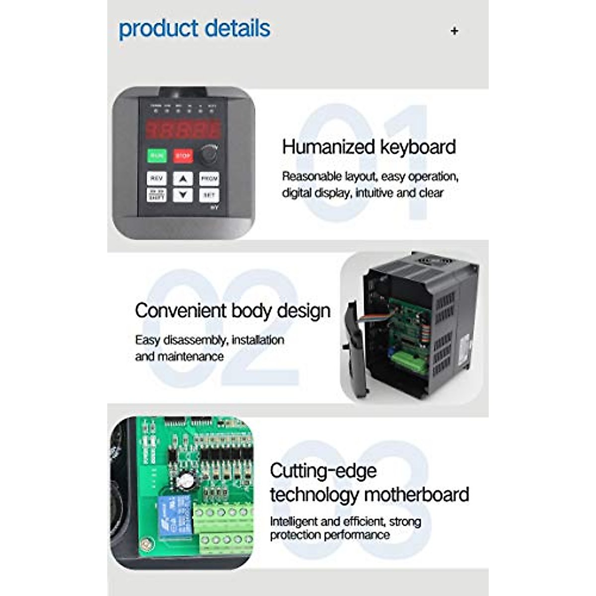 RATTMMOTOR Variable Frequency Drive 2.2KW 220V VFD Drive Inverter Frequency Converter Single Phase Input, 3 Phase Output for VFD Water-cooled Air-cooled Spindle Motor Speed Control+VFD Extension Cable
