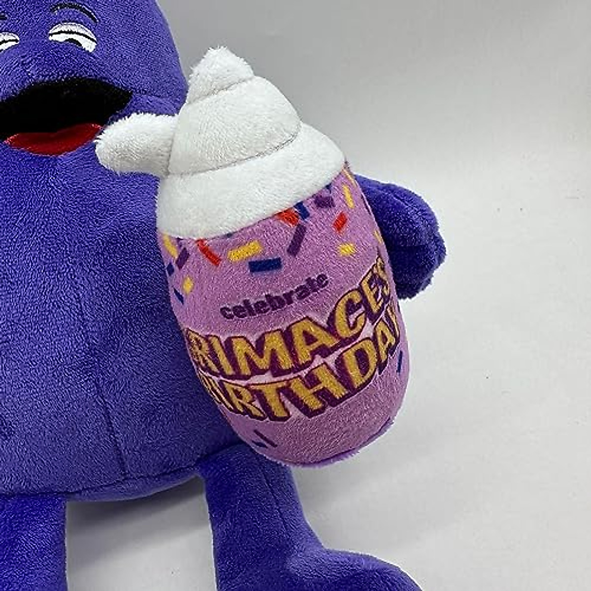 Gri-mace Shake Plush, Fun-ko P-op Plush Toy, Soft Stuffed Grim-ace Plush, Mcd-onalds Fun-ko Po-p Game Figure Doll, Cartoon Stuffed Purple Figure Doll Gifts for Kids Fans Aldults Birthday