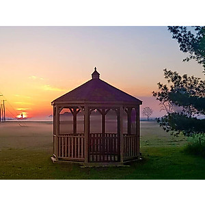Amish-Crafted 12' Wood Octagon Gazebo-in-a-Box (Harvard Slate)