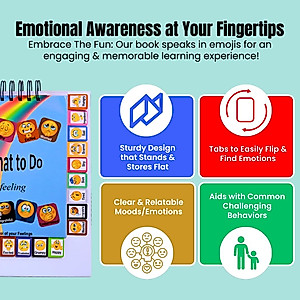 Thought-Spot I Know What to Do Flipbook: Emotions Chart for Kids; Autism Learning Materials; Feelings Chart to Identify Feelings and Make Positive Choices; Emotions Wheel; Calm Down Corner Supplies