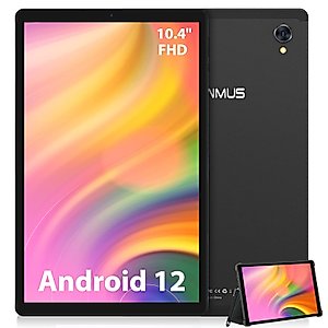 POWMUS Android 12 Tablet 10.4 inch Tablets 128GB Storage 1TB Expand 5G WiFi Octa Core 2.0GHz Processor, InCell FHD IPS, 8000mAh 13MP Camera Bluetooth 5.0 GPS Android Tableta-Black