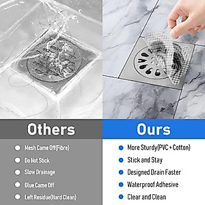 JINSILU,50 Pack,Disposable Shower Drain Hair Catcher Mesh Stickers,Shower Hair Drain Catcher,Drain Cover