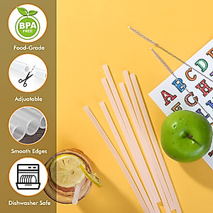 Miracredo 7 PCS Replacement Straws for Simple Modern, Fit Giotto, Fit Thermoflask and for More Water Flask, BPA Free Straws Fit Takeya Replacement Straw, Come with 2 Straw Cleaner Brushes