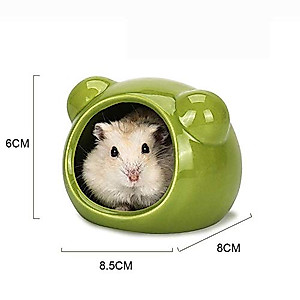 gutongyuan Mini Hamsters House Pet Hideout Hut Cave,Small Animal Ceramic Critter Bath Toy, Ideal for Dwarf Hamsters and Gerbils