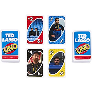 Mattel Games ​UNO Ted Lasso Card Game for Teens & Adults Inspired by The Popular Series for Game Night, Travel & Camping