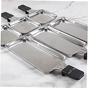 Angoily 6 Pcs Bread Oven Circle Cake Pan Bread Loaf Pans for Baking 9x9 Baking Pan Kitchen Baking Pan 9x13 Baking Pan Stainless Steel Cake Pan Stackable Baking Tray Bakery Baking Tray Food