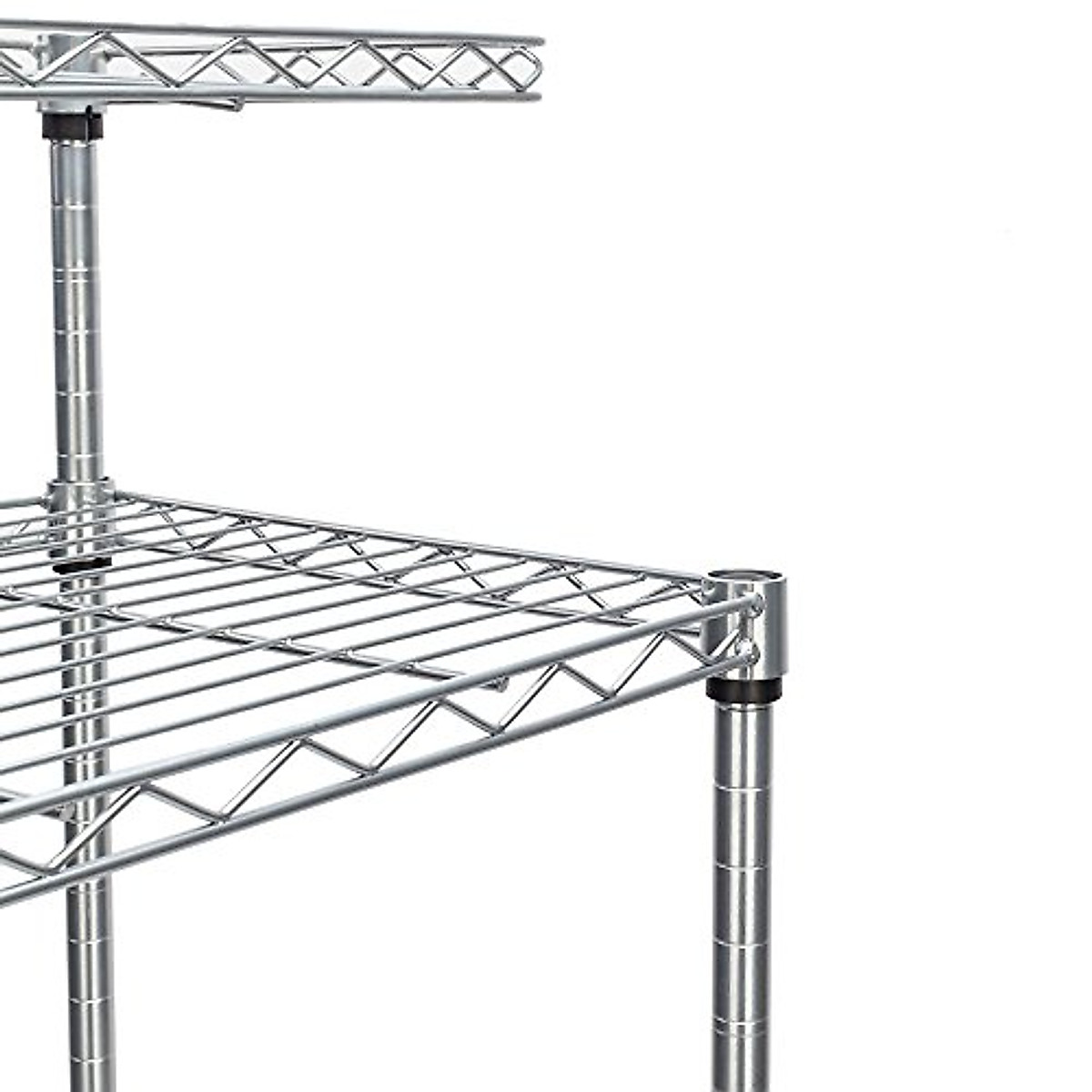 Wire Shelving Unit Adjustable Steel Wire Rack Chrome, Heavy Duty Storage Shelving Unit On 4'' Wheel Casters, Metal Organizer Wire Rack,for Kitchen (4 Tiers - 23.6W x 13.7D x 47.2H)
