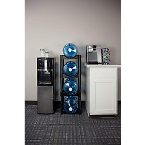 Bottle Buddy Water Racks - 3 and 5 Gallon Bottles - 4-Tray Jug Storage System - Free-Standing Organizer for Home, Office, Kitchen, Warehouse - Black