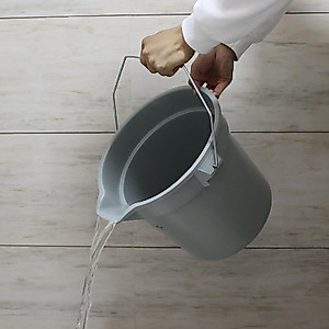 Teyyvn 4-Pack Commercial Round Bucket, 3.5 Gallon Industrial Round Utility Pail with Handle, Gray