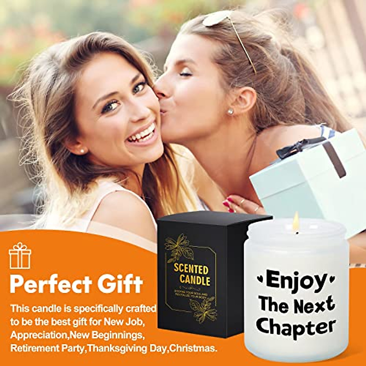 Farewell Gifts for Coworkers Leaving Gifts for Women Retirement Gifts for Women Men, New Job Gifts, Housewarming Gifts - Enjoy Lavender Scented Candles (White)