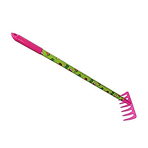 MTB Supply Kid’s Garden Tool Set with Child Safe Shovel, Rake, Hoe and Leaf Rake– 4 Piece Gardening Kit with Pink Head and Long Wood Handles…
