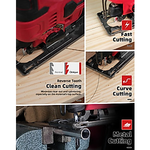 EZARC Jigsaw Blades Set 30pcs with Storage Case, Assorted T-Shank Replacement Jig Saw Blades for Cutting Wood, Plastic and Metal