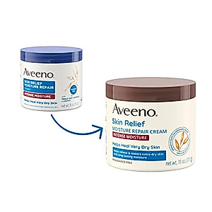 Aveeno Skin Relief Intense Moisture Repair Body Cream with Triple Oat & Shea Butter Formula, Helps Relieve & Restore Extra-Dry Skin with Long-Lasting Moisture, Fragrance-Free, 11 oz